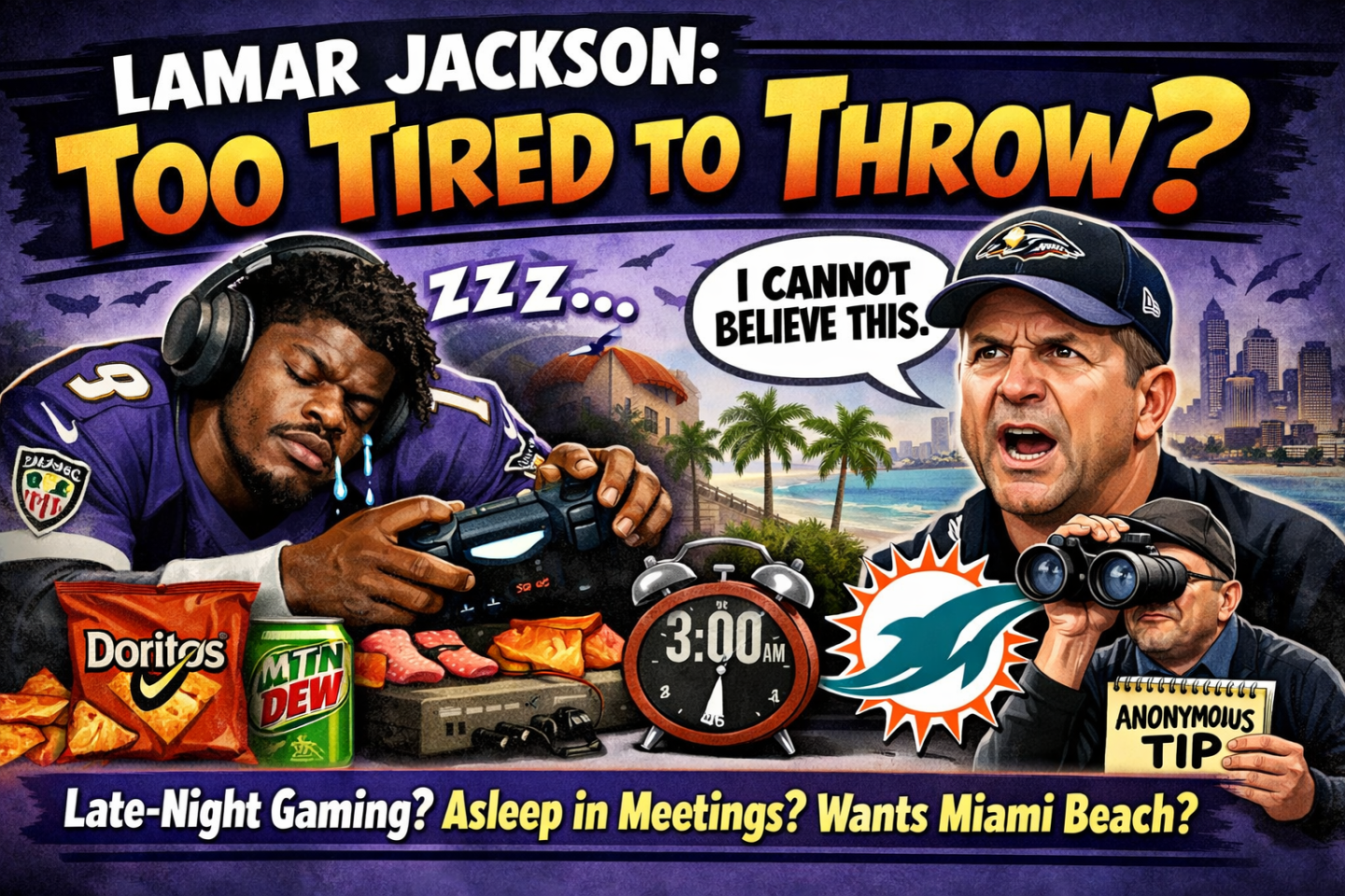 BREAKING: Lamar Jackson Accused of Extreme Gamer Fatigue, Possibly From ...
